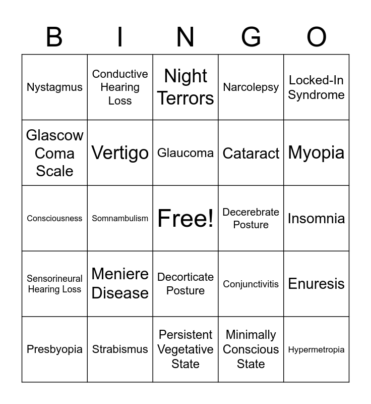Unit 5 Bingo Card