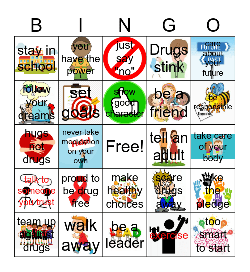 Red Ribbon Week Bingo Card