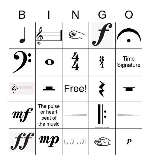 Music Bingo Card