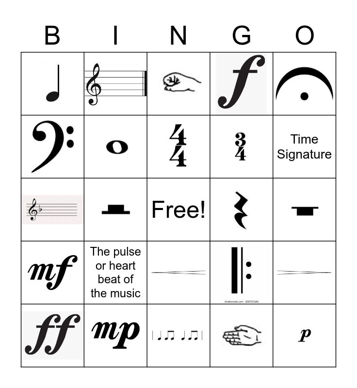 Music Bingo Card