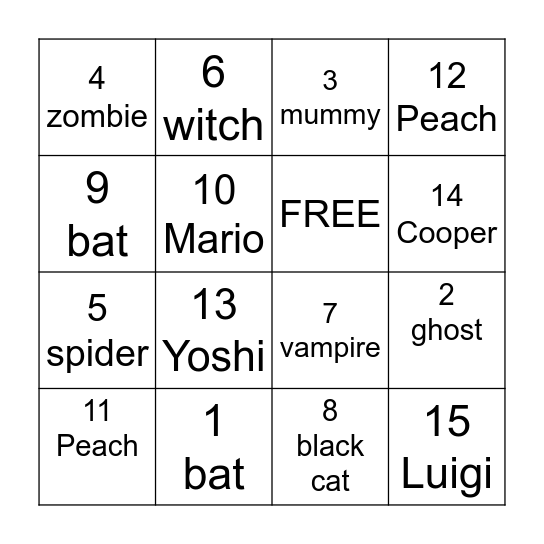 Happy Halloween Bingo! Bingo Card