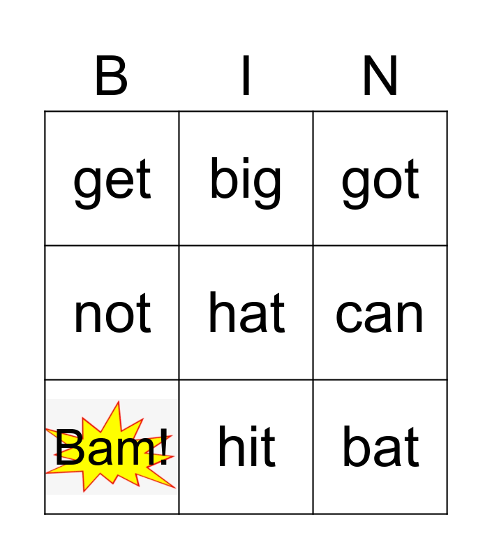 The Big Hit Bingo Card
