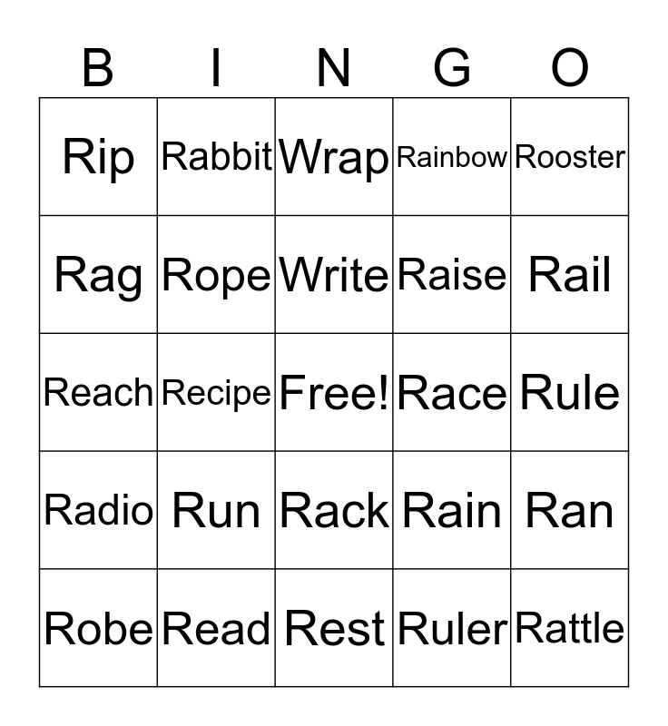 R Bingo Card