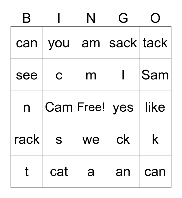 Can You See 3? Bingo Card