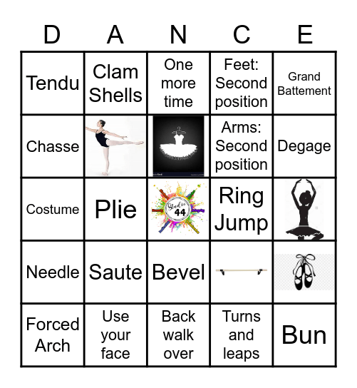 Studio 44 Bingo Card