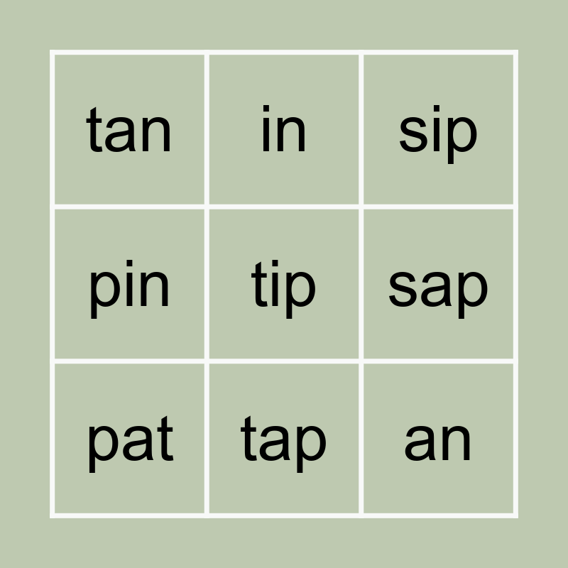 DONE Bingo Card