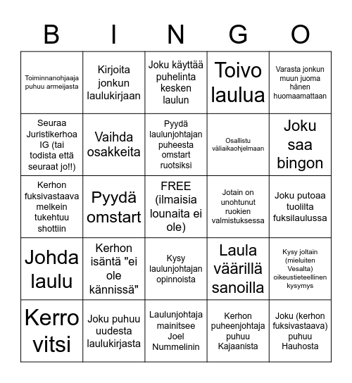 Bingo Card