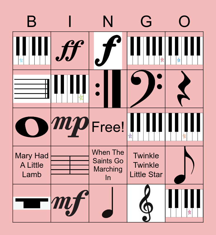MUSIC SYMBOLS!! Bingo Card