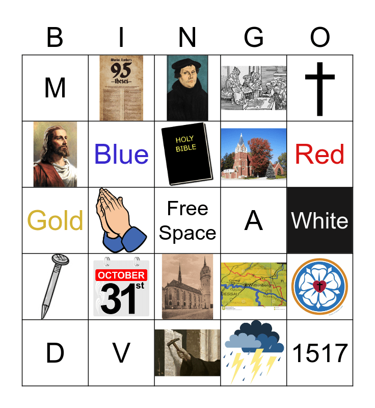 Reformation Bingo Card