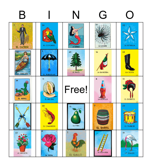 Loteria Bingo Card