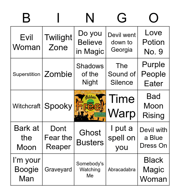 Halloween Songs Bingo Card