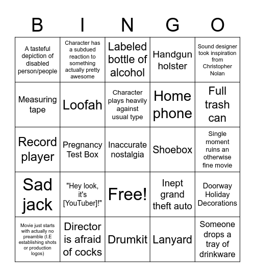 Movie Bingo 9 Runtimes, 9 Actors, 9 Gateways Bingo Card