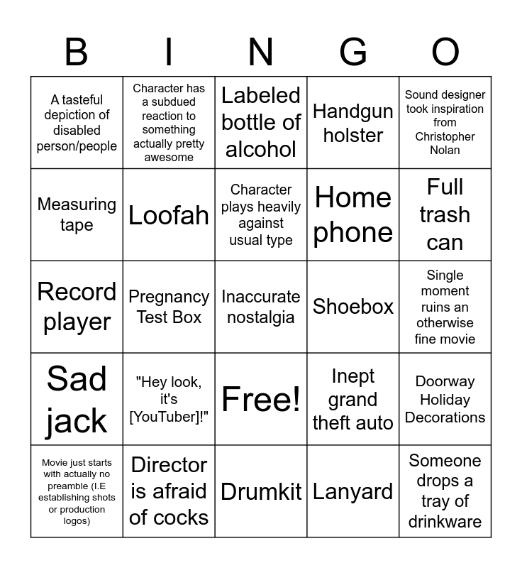 Movie Bingo 9 Runtimes, 9 Actors, 9 Gateways Bingo Card