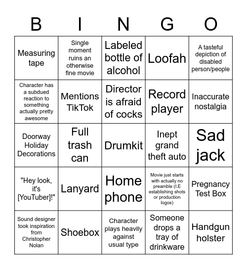 Movie Bingo 9 Runtimes, 9 Actors, 9 Gateways Bingo Card