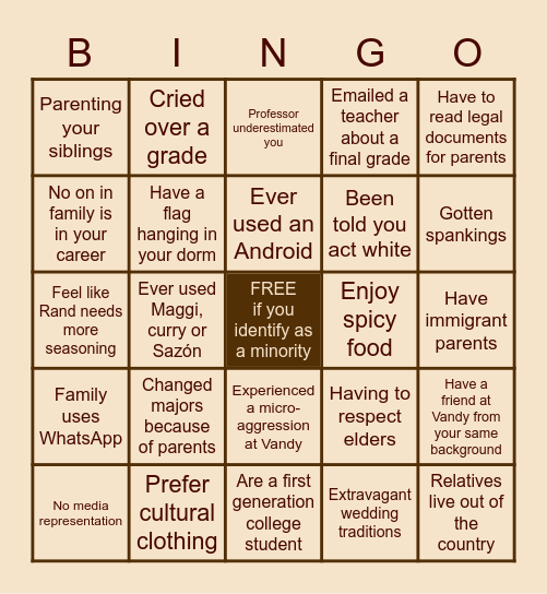 ASU x MAPS Bingo Card