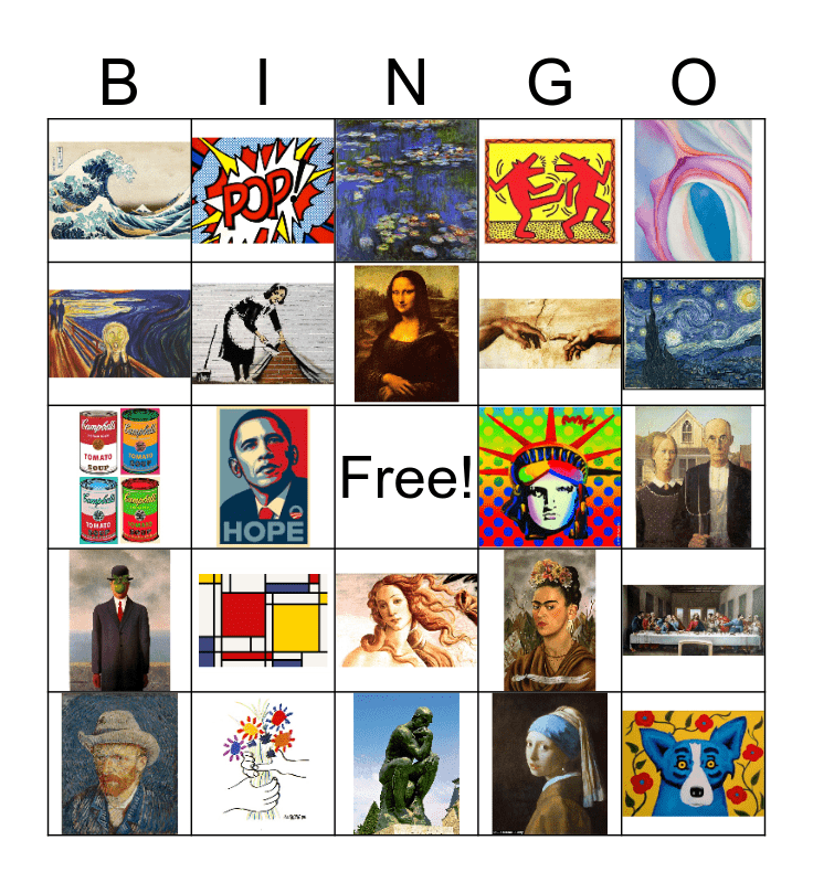 Art Appreciation BINGO Card