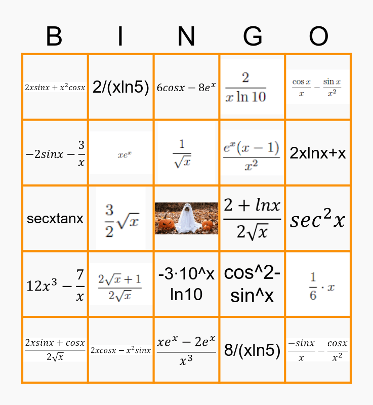 Derivatives Bingo Card