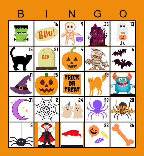 Happy Halloween Bingo Card