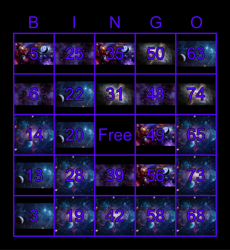Cosmic Bingo Card