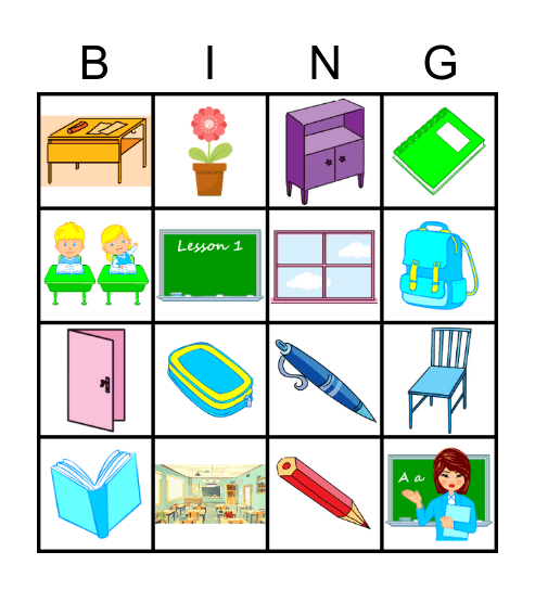 My classroom Bingo Card