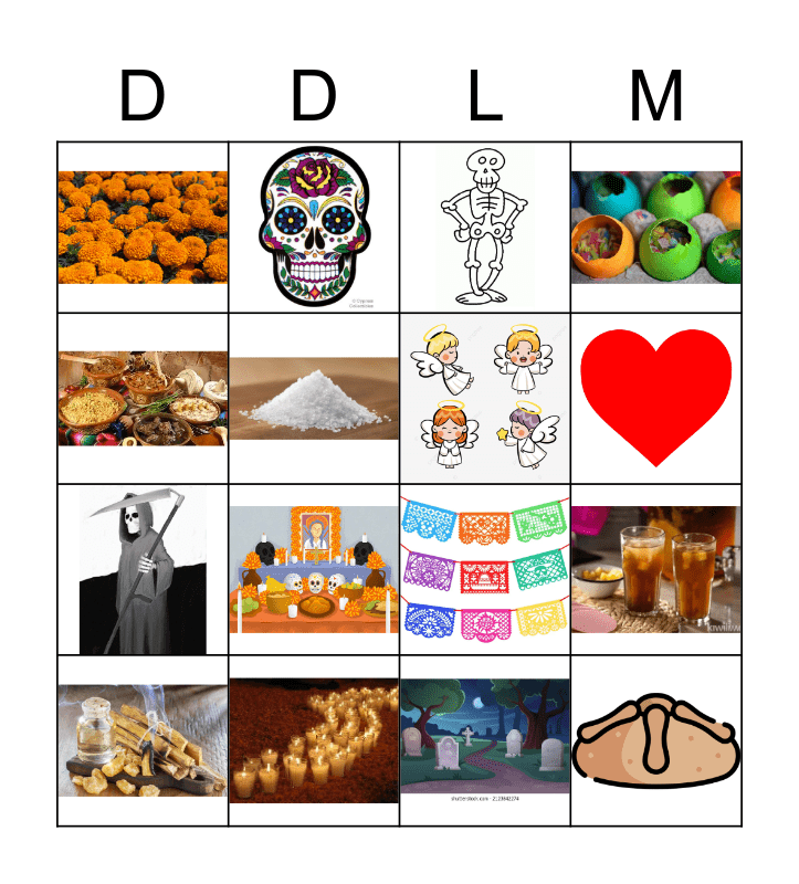 Día de los Muertos Bingo Card