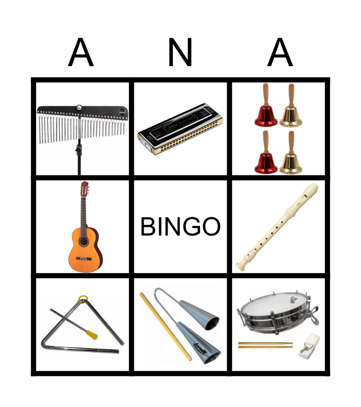 Bingo Musical Bingo Card