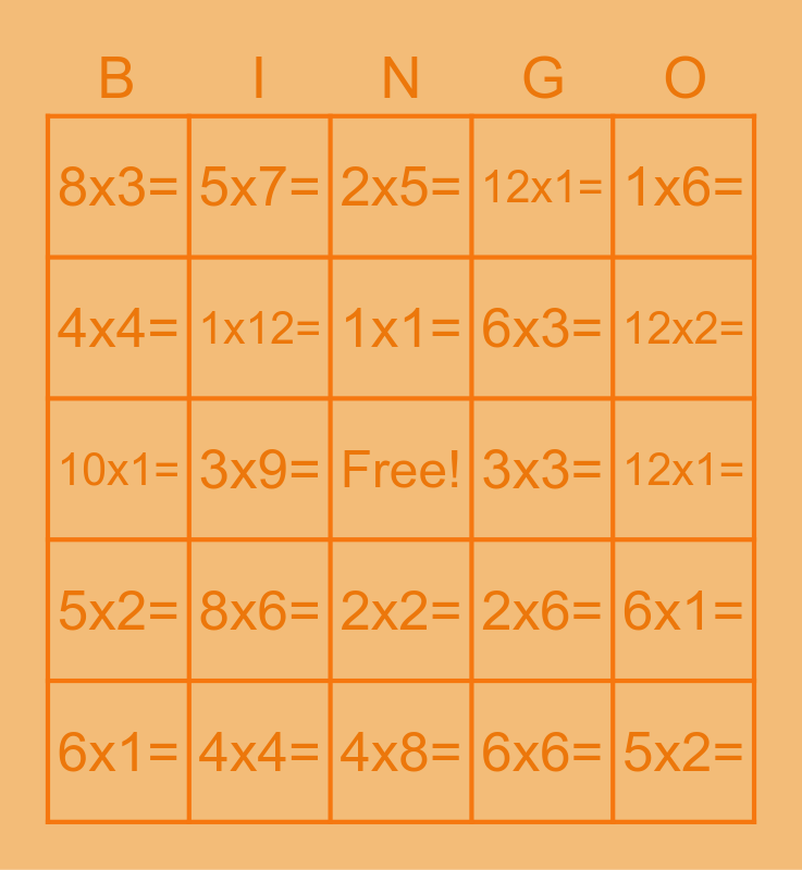 Loops and Groups Bingo Card