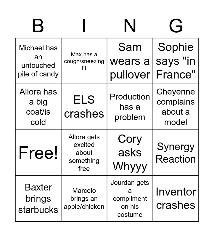 Engineering Bingo Card