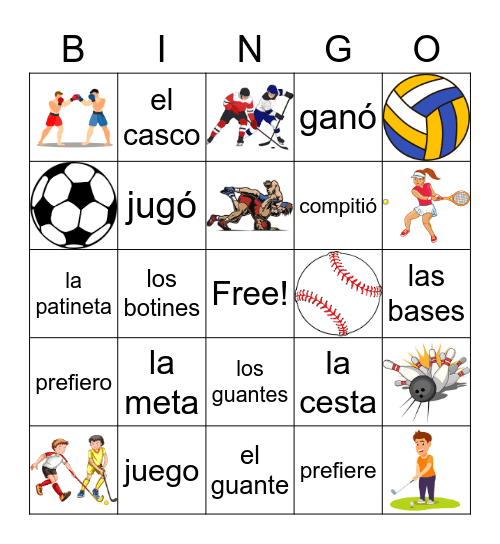 Los Deportes Bingo Card