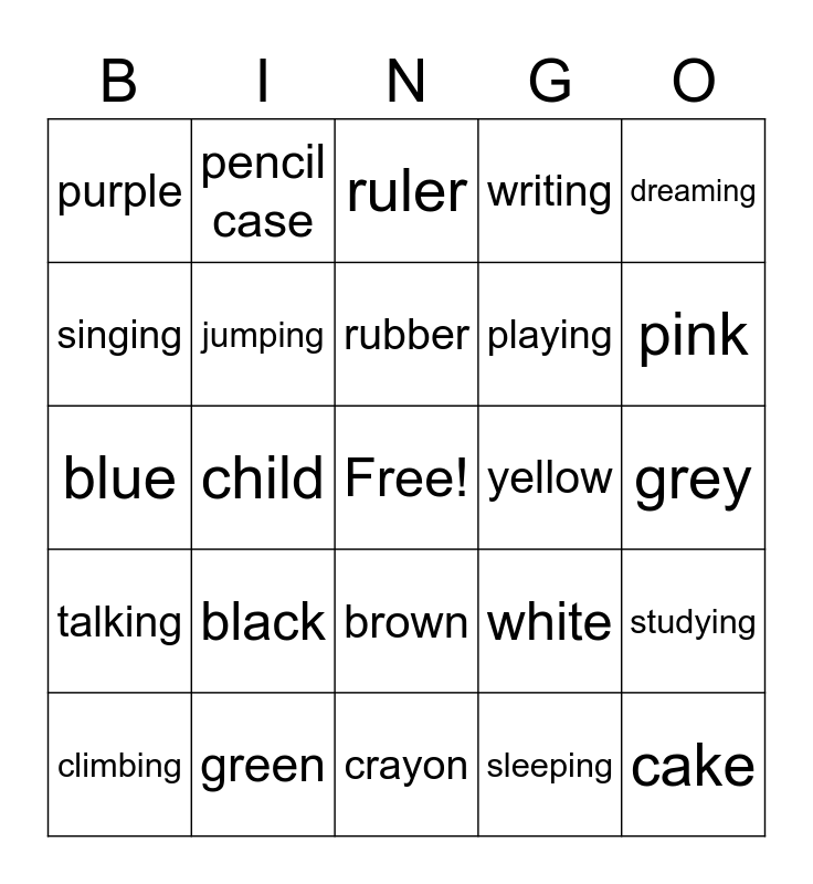 2 a L 9-19 Bingo Card