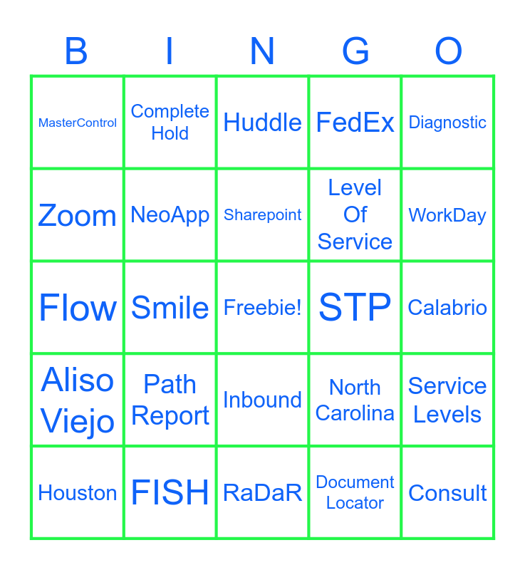 Client Services Week 2022 BINGO Card