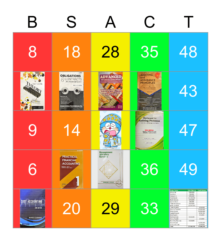 BSA Game Night Bingo Card