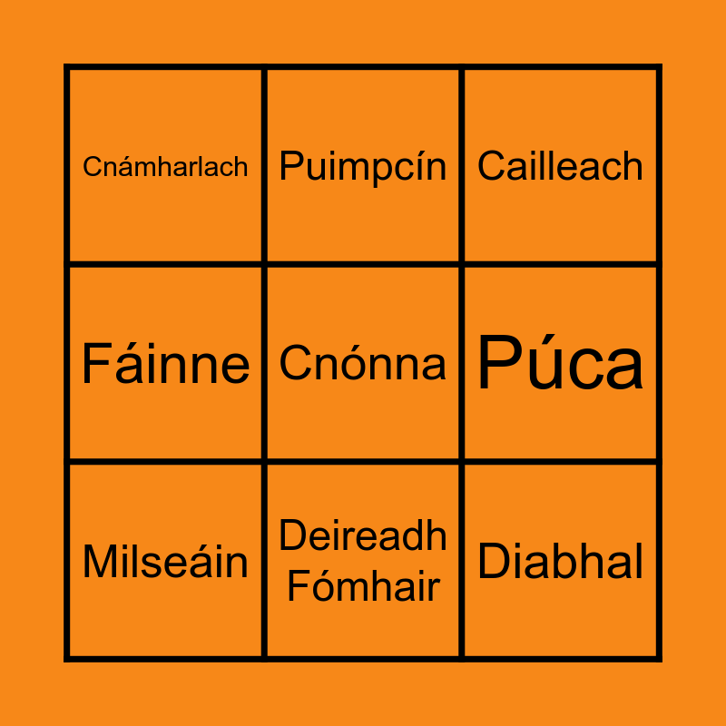 Oíche Shamhna Bingo Card
