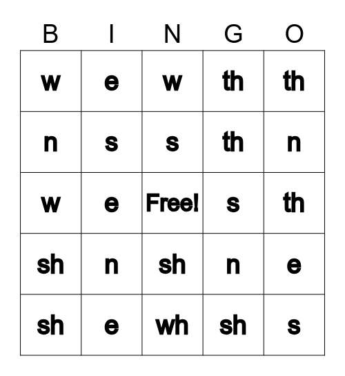 OG letters #4 Bingo Card