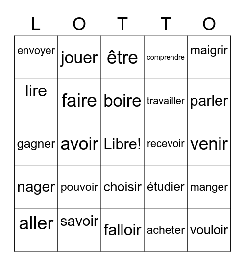 Le Futur Simple Bingo Card