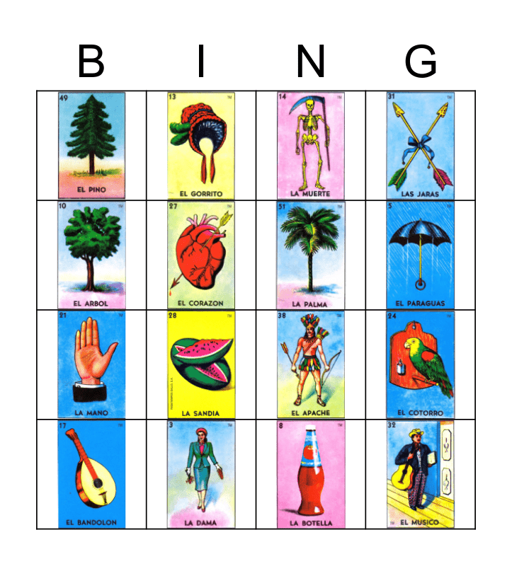 Loteria Bingo Card