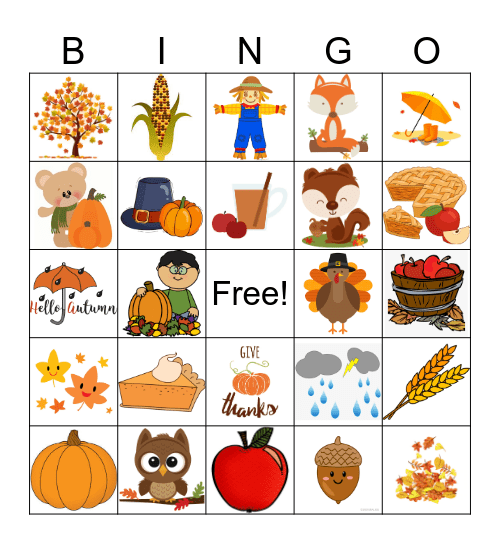 FALL BREAK CELEBRATION BINGO Card
