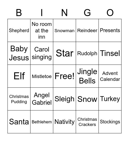 Christmas Bingo Card