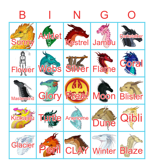 Wings of Fire Bingo Card