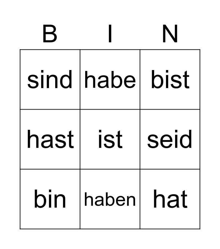 Bingo haben und sein Bingo Card