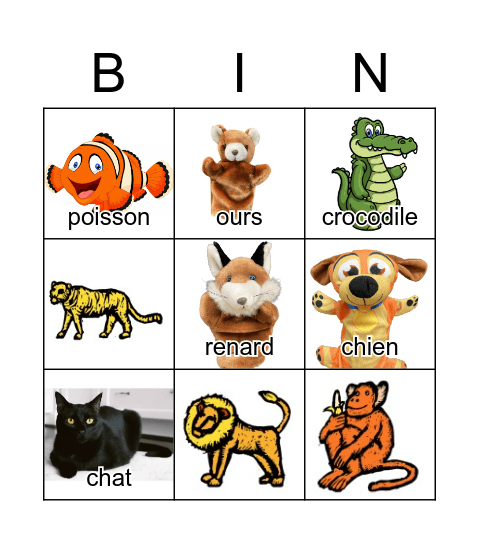 Au Zoo Bingo Card