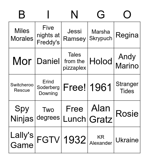 Book Fair Bingo Card