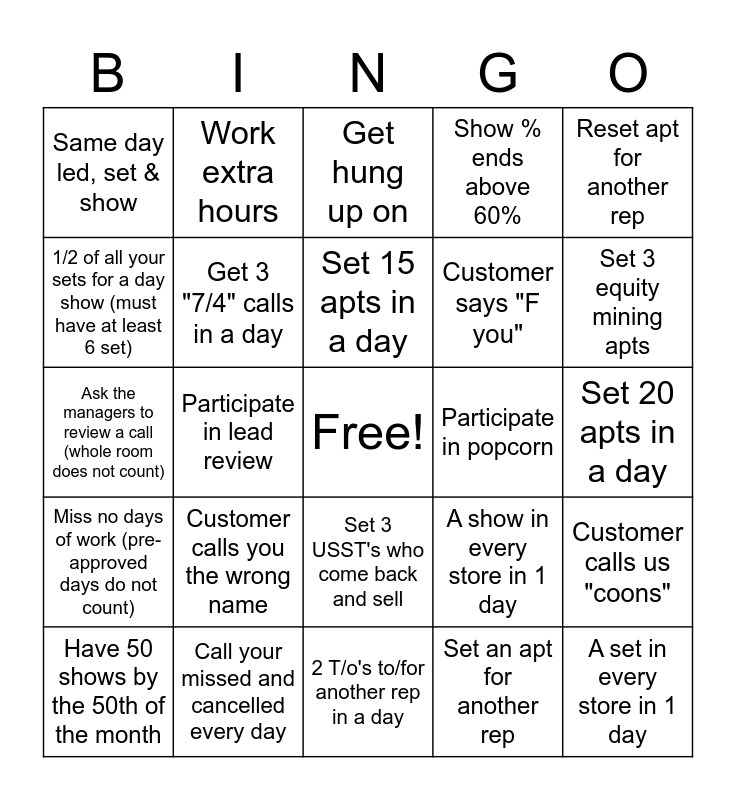 November BDC Bingo Card
