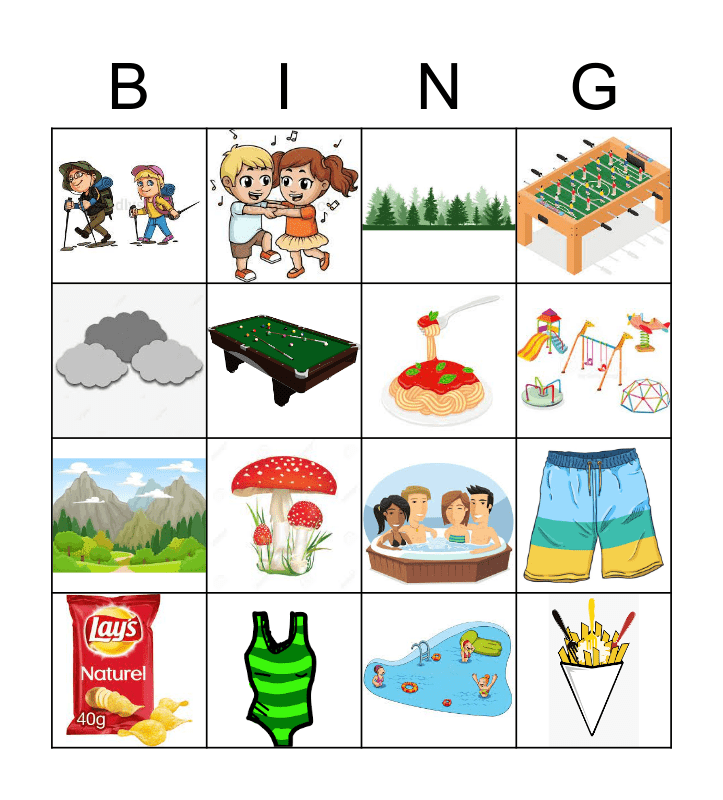 Kinderbingo sportief weekend Bingo Card