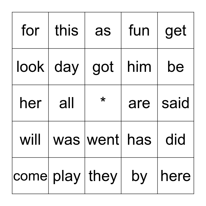 2nd Grading Period Bingo Card