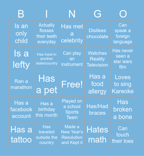 Peer Mentoring Bingo! Bingo Card
