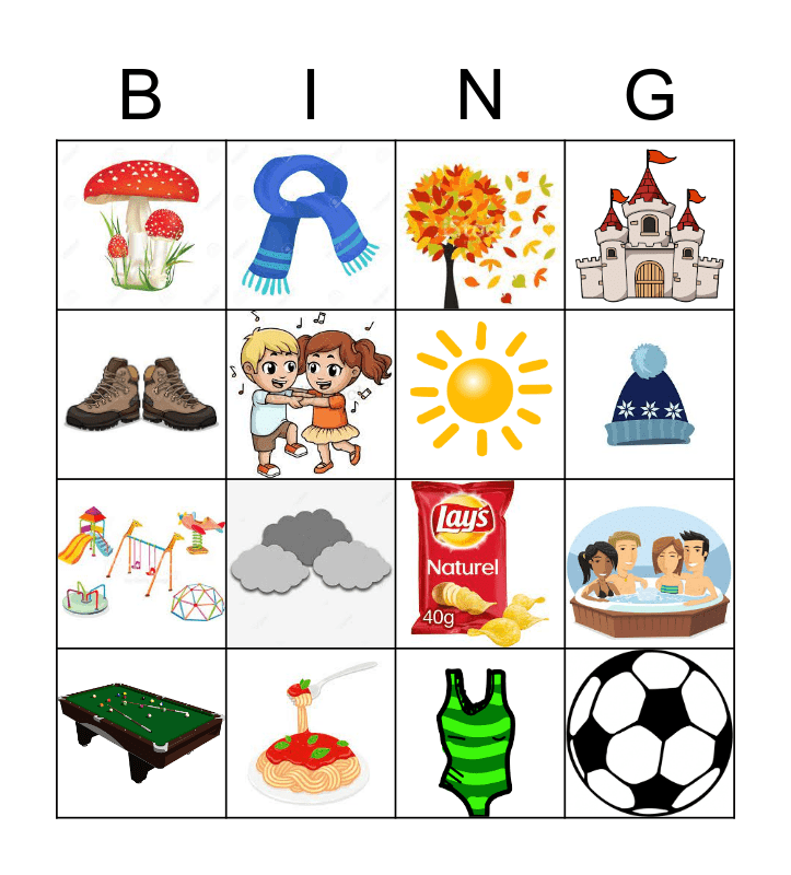 Kinderbingo sportief weekend Bingo Card