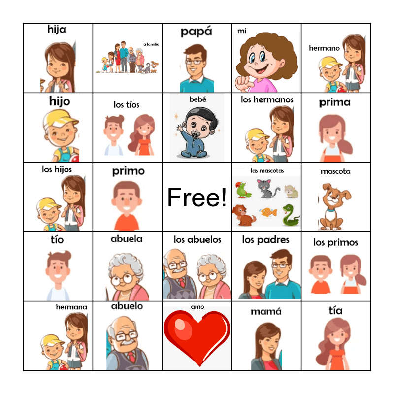 Lotería: La familia Bingo Card