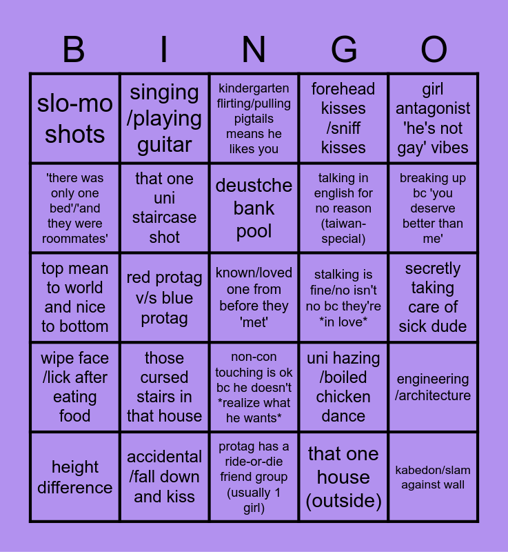 CURSED THAI BL Bingo Card