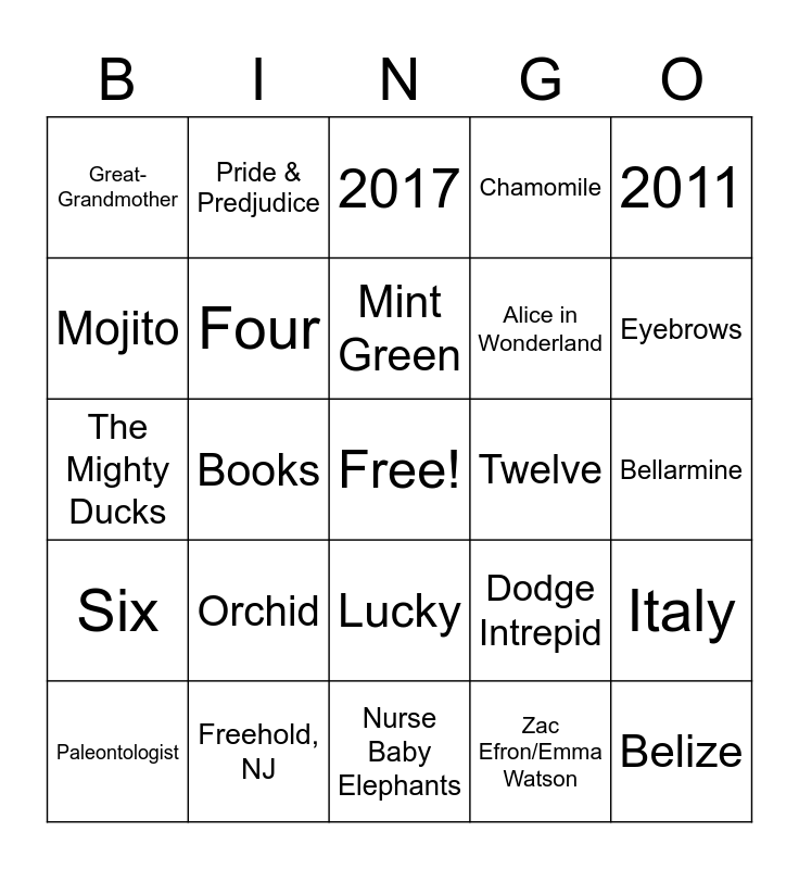Alyssa's 30th Birthday Bingo! Bingo Card